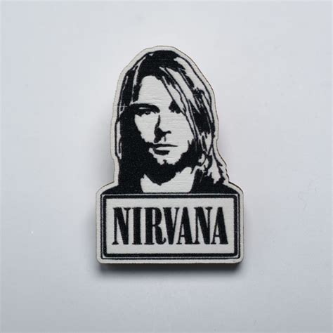 Значок деревянный Курт Кобейн Nirvana Нирвана Cheshirspb Чеширспб пин на рюкзак брошь на