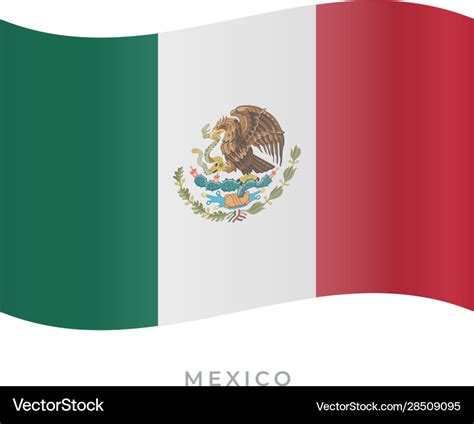 Mexico Waving Flag Icon Royalty Free Vector Image