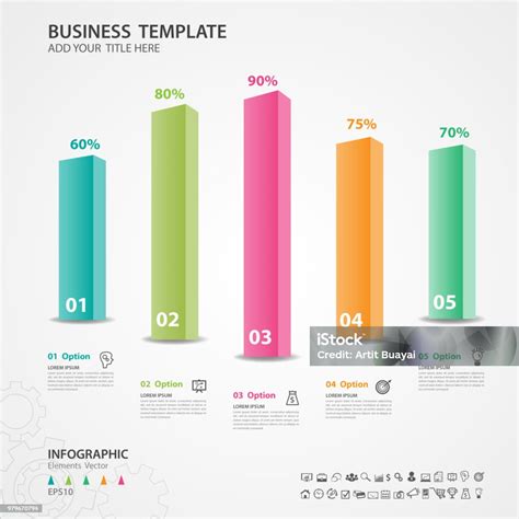 인포 그래픽 요소 다이어그램 5 단계 옵션 벡터 일러스트 레이 션 직사각형 3d 아이콘 프레 젠 테이 션 광고 프로세스 차트 전단 배너 디자인 웹 디자인 타임 라인