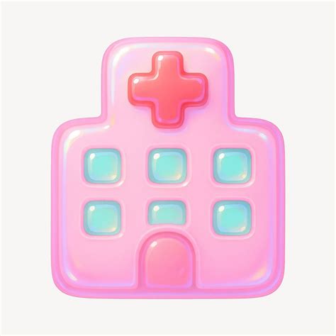 Cute Glossy Hospital Icon Free Photo Illustration Rawpixel