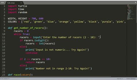How I Coded A Turtle Race Game In Python Ganaparthi Jagadish Posted
