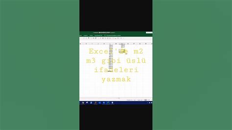 excel de m2 m3 gibi üslü ifadeleri yazmak excel exceltutorial