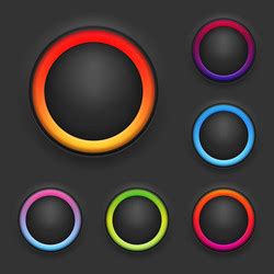 Button Glowing Vector Images Over