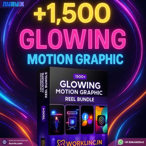 1500 Glowing Motion Graphic Reels Bundle Aurvix