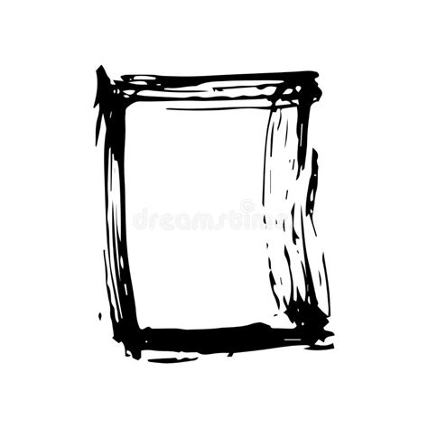 Rough Hand Drawn Square Black Isolated Frame Stock Vector