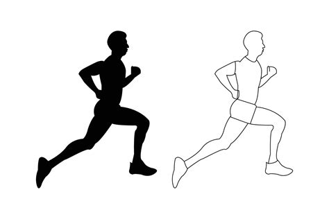 Man Running Outline Vector Isolated On White Background 38549545 Vector Art At Vecteezy
