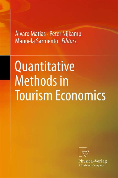Quantitative Methods In Tourism Economics Ebook By Epub Rakuten
