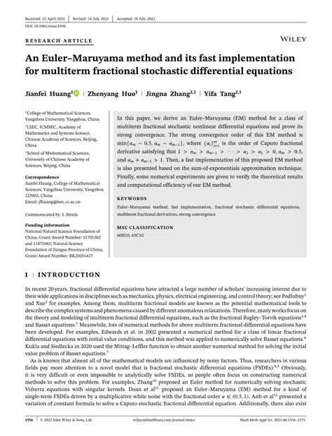 An Euler Maruyama Method And Its Fast Implementation For Multiterm