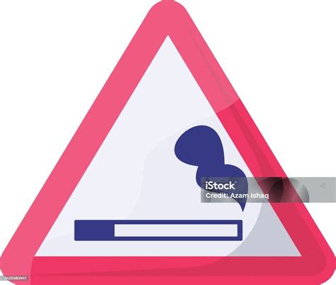 허용 흡연 구역 빨간색 삼각형 개념 벡터 아이콘 디자인 현대 교통 안내 경고 표지판 규제 및 인식 기호 필수 도로 간판 스톡 일러스트레이션 가정의 방에 대한 스톡 벡터 아트