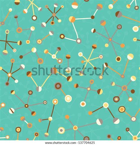 Vector Molecular Structure Seamless Pattern Fun Stock Vector Royalty