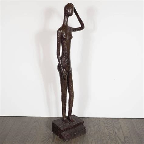 Bronze Sculpture Of A Standing Nude By L Salzmann American Circa