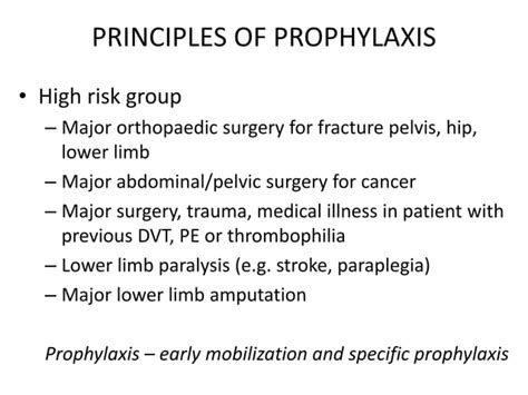 Principles Of Dvt Prophylaxis PPTX Blood Disorders Diseases And Conditions