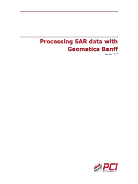 Sar Processing Training Pdf