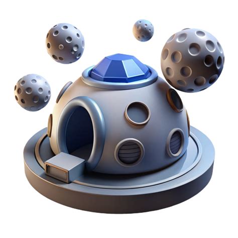 Futuristic Lunar Habitat Dome Structure With Satellite Moons 55851956 Png