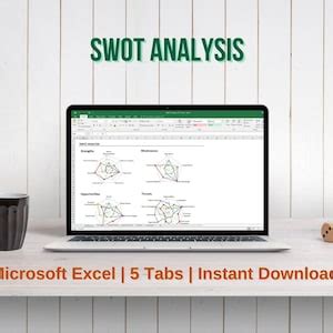SWOT Analysis Excel Template With Chart Etsy