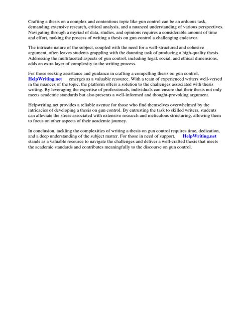 Thesis For Gun Control Paper Download Free Pdf Gun Control Essays