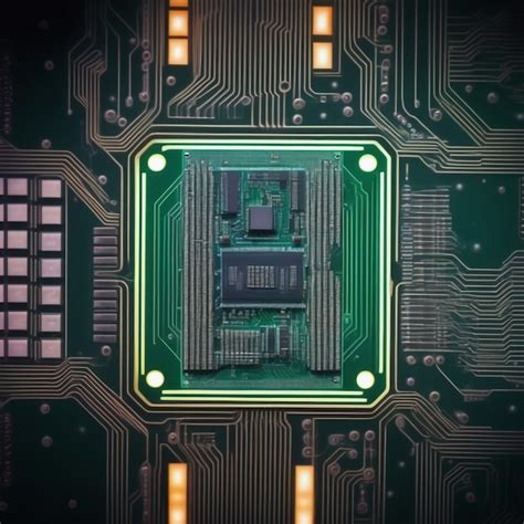 Premium Photo Integrated Microchip Circuit Board For Server Central