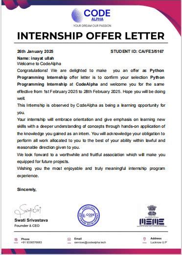 Python Codealpha Internship Codingjourney Inayat Ullah