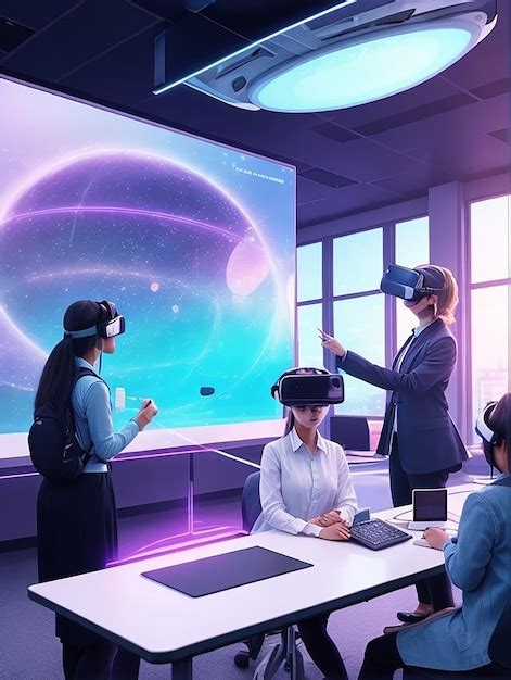 Premium Photo Future Classroom Odyssey Immersive Learning Experience