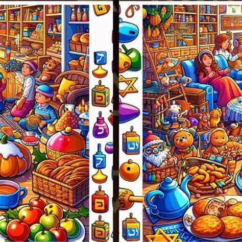 מצאו את ההבדלים חנוכה משחק השבת משחק לפרשת השבוע