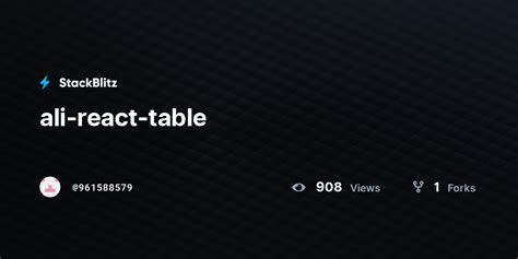 Ali React Table Stackblitz