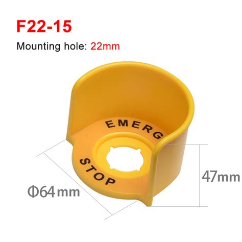 22mm Yellow Emergency Stop Button Protection Cover Vicedeal