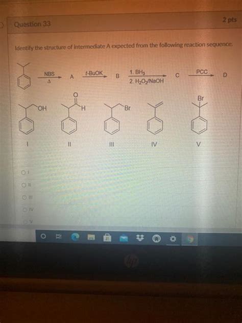 solved 2 pts question 33 identify the structure of
