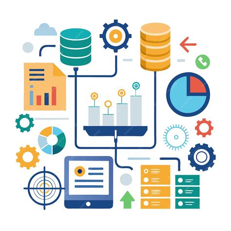 Abstract Concept Of Data Analysis With Multiple Graphs Charts And Servers Connected By Lines