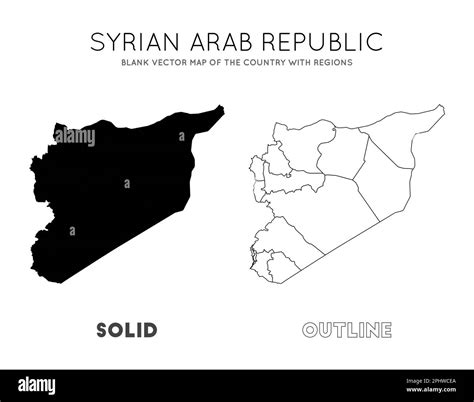 Syria Map Blank Vector Map Of The Country With Regions Borders Of Syria For Your Infographic