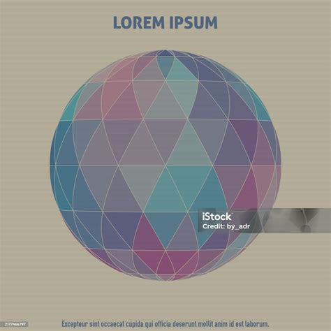 Sphere Of Triangles On Cardboard Background Stock Illustration