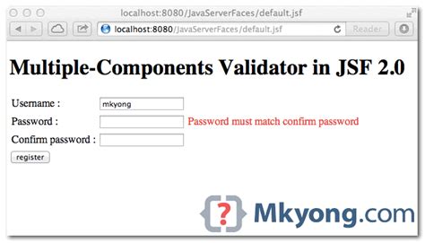 Multiple Components Validator In Jsf 20