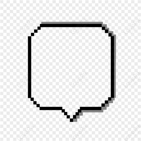 Black Symmetrical Square Pixel Art Text Box Conversation Box Line Draft PNG Hd Transparent Image