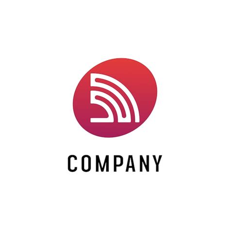 Wifi 신호 로고 디자인 서식 파일 라디오 신호 파 에너지 파 안테나 및 위성 신호 기호 흰색과 빨간색 프리미엄 벡터