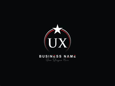 Initial Circle Ux Minimal Luxury Logo Minimalist Royal Star UX Logo Icon Vector Art 26320649