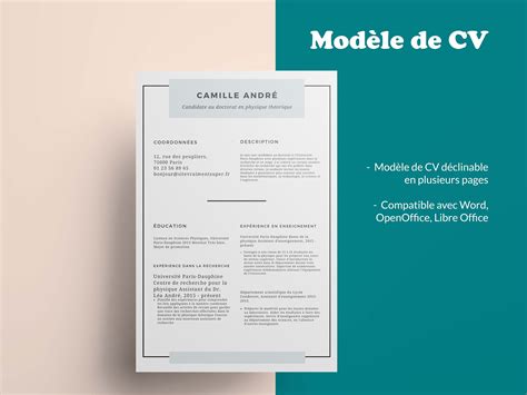 Modern Microsoft WORD CV Templates Etsy