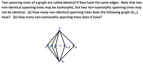 Solved Two Spanning Trees Of A Graph Are Called Identical If