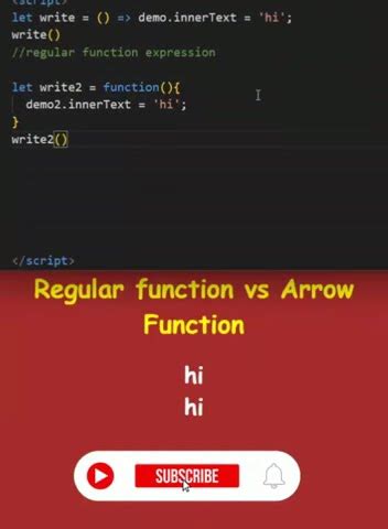 Funciton Expression vs Arrow Function #javascript #shortsfeed #shorts #shortvideo #shortsvideo # ...