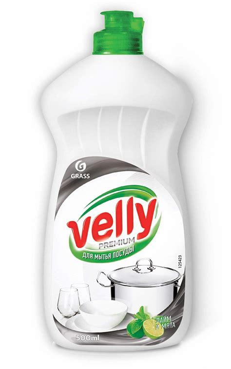 Средство для мытья посуды "Velly" Premium лайм и мята (флакон 500 мл)