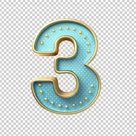 Premium Psd Number 3 3d Render
