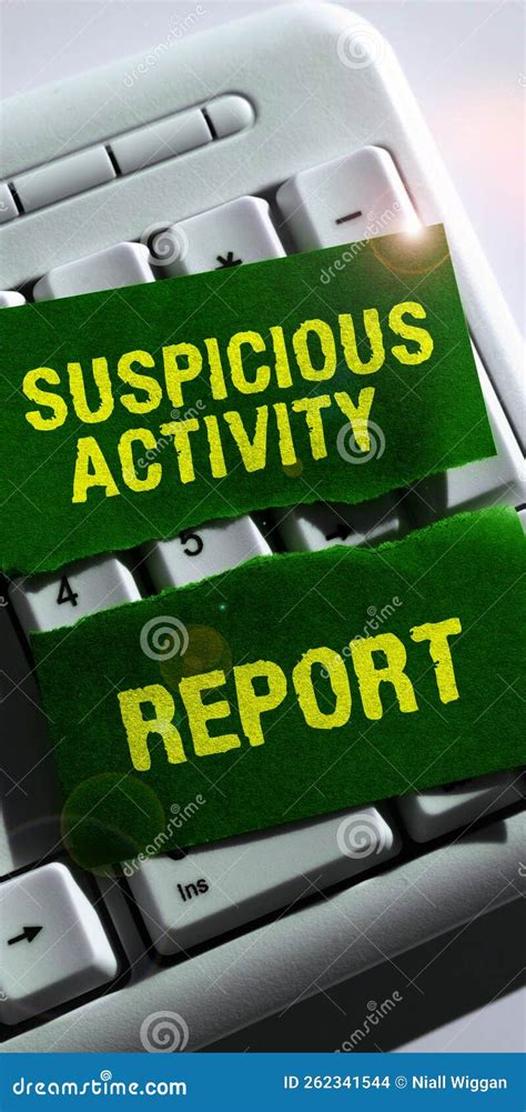 Conceptual Display Suspicious Activity Report Conceptual Photo Account