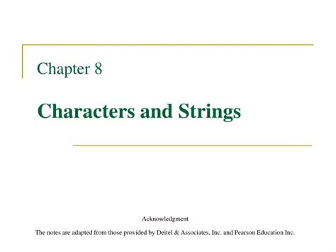 Ppt Chapter 8 Characters And Strings Powerpoint Presentation Free