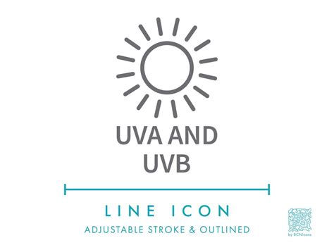 Uva And Uvb Line Icon Svg Minimalist Sun Protection Natural Cosmetics Packaging Icon Png Uv