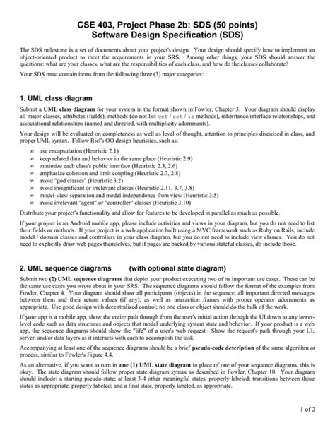 Software Design Specification Sds