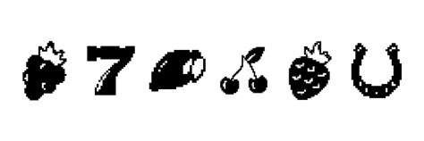 과일과 행운을 상징하는 아이코닉한 슬롯머신 심볼이 심플한 블랙 디자인에 담겨 있습니다 개체 그룹에 대한 스톡 벡터 아트 및 기타 이미지 개체 그룹 검은색 과일