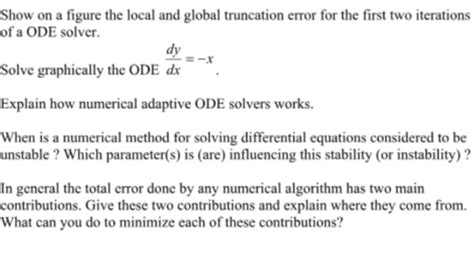 Solved Show On A Figure The Local And Global Truncation