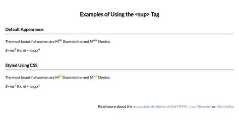 html sup tag