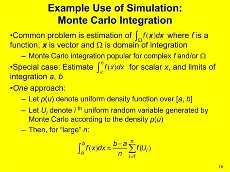 Simulation And Monte Carlo Some General Principles Ppt