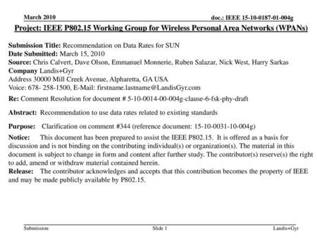 March Project IEEE P Working Group For Wireless Personal Area Networks WPANs Submission