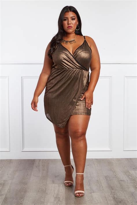 Details An Eye Catching Plus Size Mini Dress Featuring A Micro Pleated