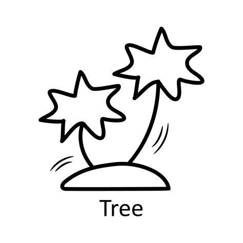 Tree Vector Outline Icon Design Illustration Travel Symbol On White Background EPS 10 File